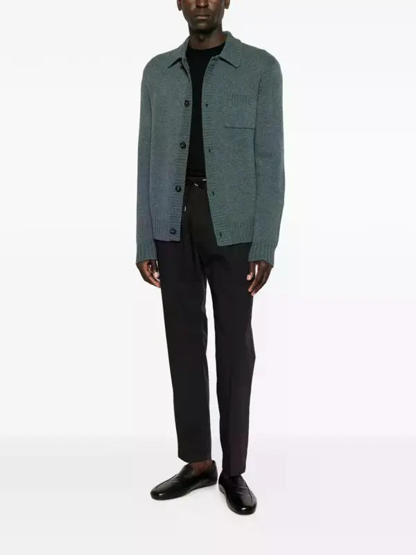 Eric Bompard Shirt-collar Chest-pocket Cardigan