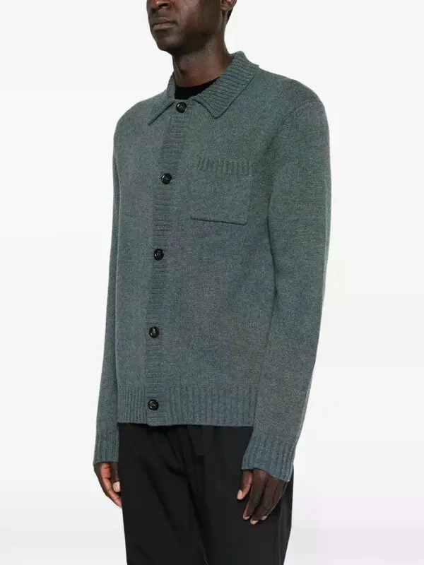 Eric Bompard Shirt-collar Chest-pocket Cardigan