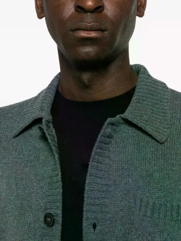 Eric Bompard Shirt-collar Chest-pocket Cardigan