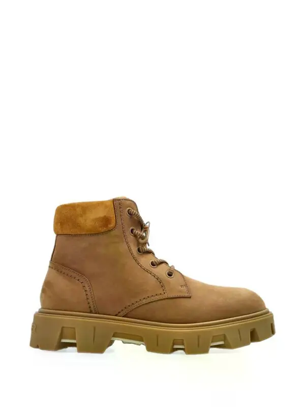 Moncler Peak City Suede-panelled Chunky-sole Boots - Neutrals