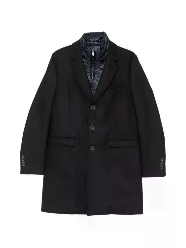 Herno Layered Single-breasted Coat - Black