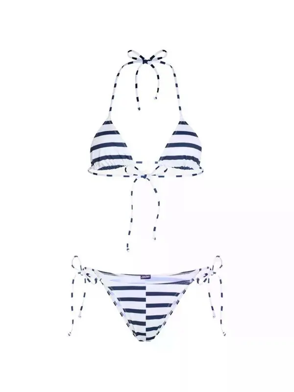 JEAN PAUL GAULTIER The Asymetric Marinière Bikini Set - Blue