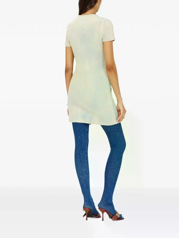 DIESEL® Short Dress In Floral Wool-blend Knit