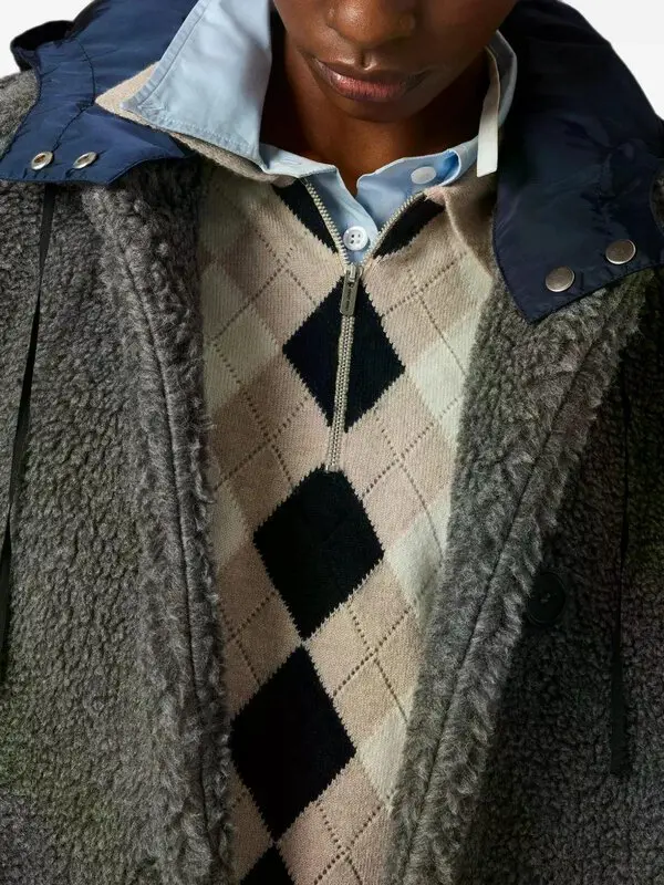 Miu Miu Single-breasted Fleece Coat