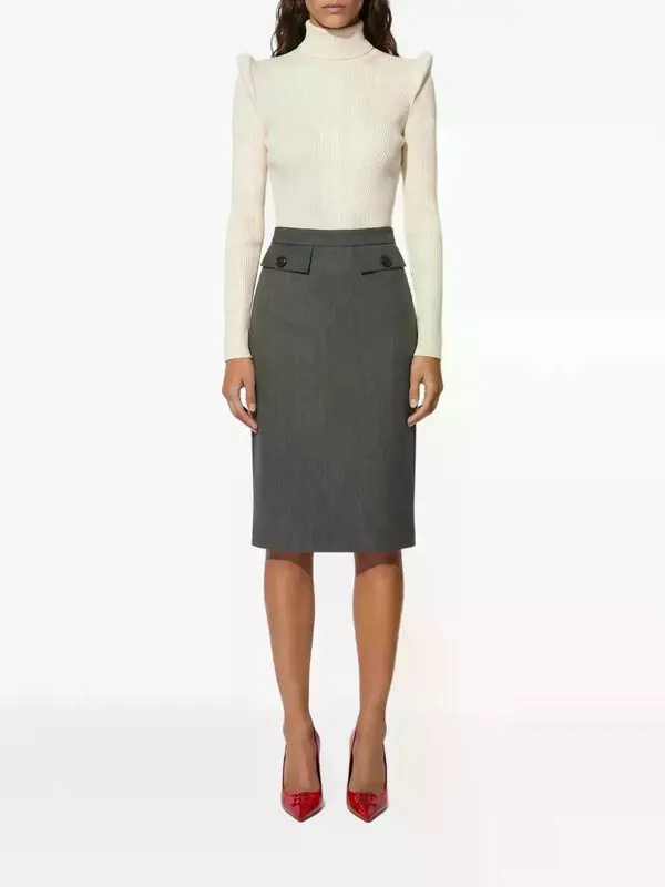 Elisabetta Franchi Cool Wool Skirt - Grey