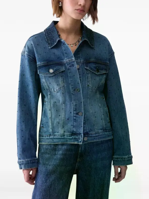 Liu Jo Denim Jacket With Micro-rhinestones