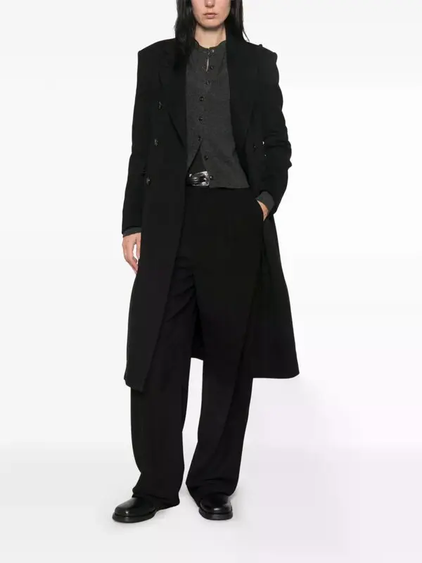 Tagliatore Double-breasted Peak-lapel Coat - Black