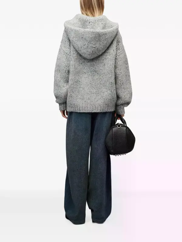 Alexander Wang Oversized Zip-up Hoodie With Aw Embroidery