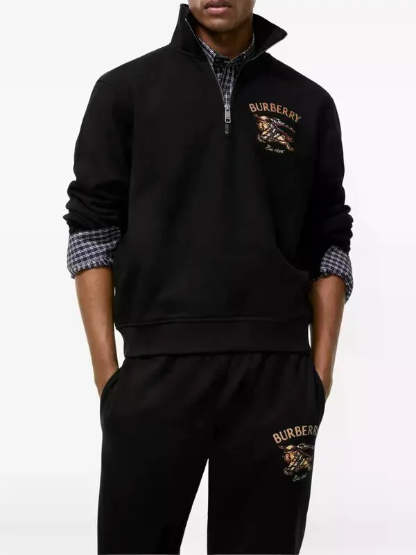 Burberry Knight Check Cotton Half-zip Sweater
