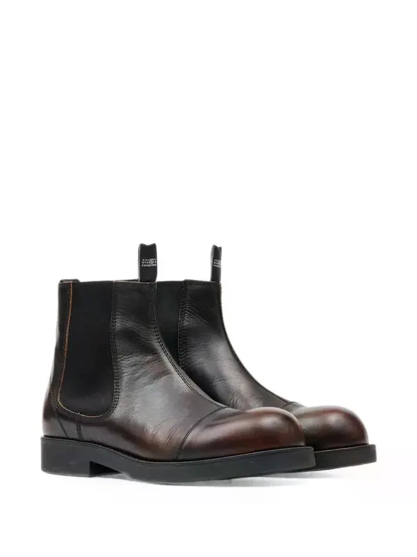 MAISON MARGIELA Brushed Leather Chelsea Boots - Brown