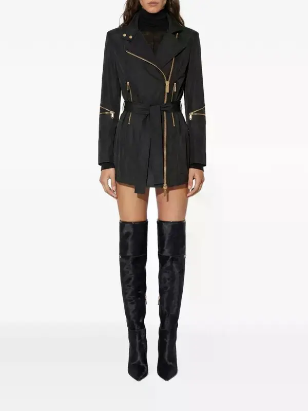 Elisabetta Franchi Jacket In Taffeta Voile Fabric - Black