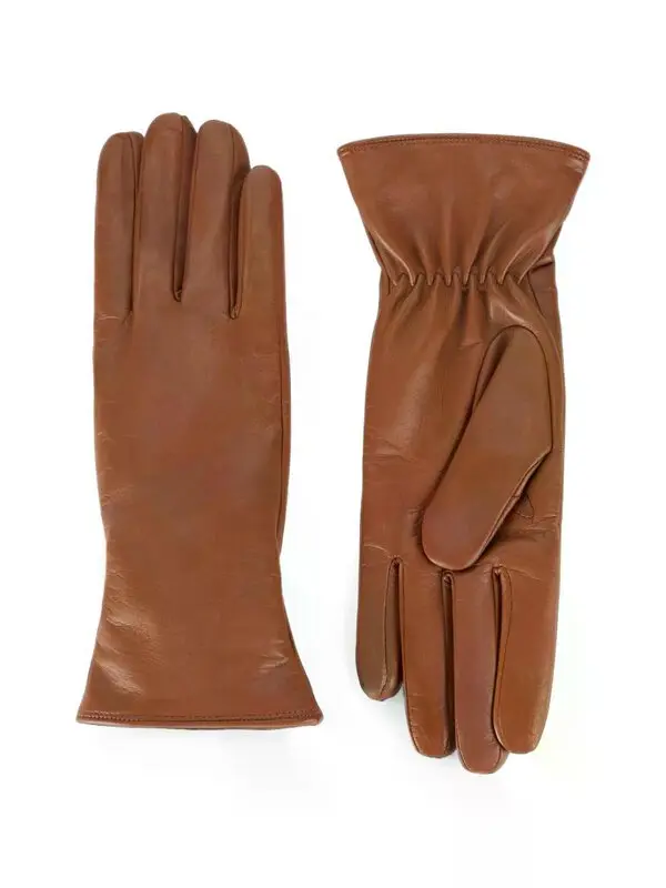 Elisabetta Franchi Nappa Leather Gloves - Brown