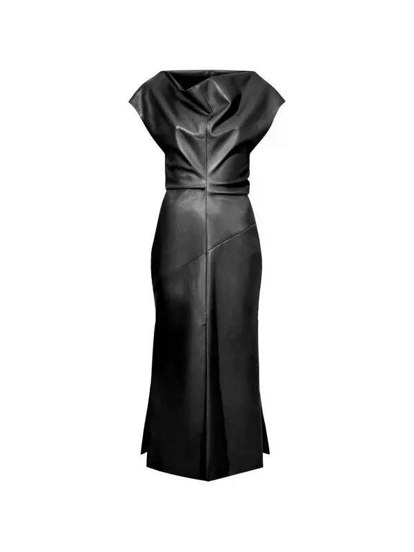 Proenza Schouler Rosa Dress In Smooth Leather - Black