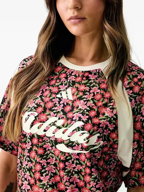 Adidas Farm Rio X House Of Tiro Floral Print Raglan Sleeve T-shirt - Black