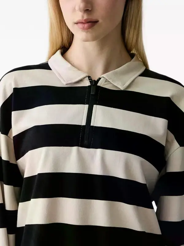 Adidas Striped Quarter-zip Polo Shirt