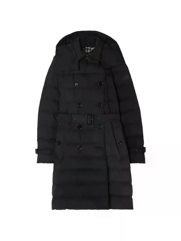 Burberry Mid-length Nylon Audley Puffer Coat - Black