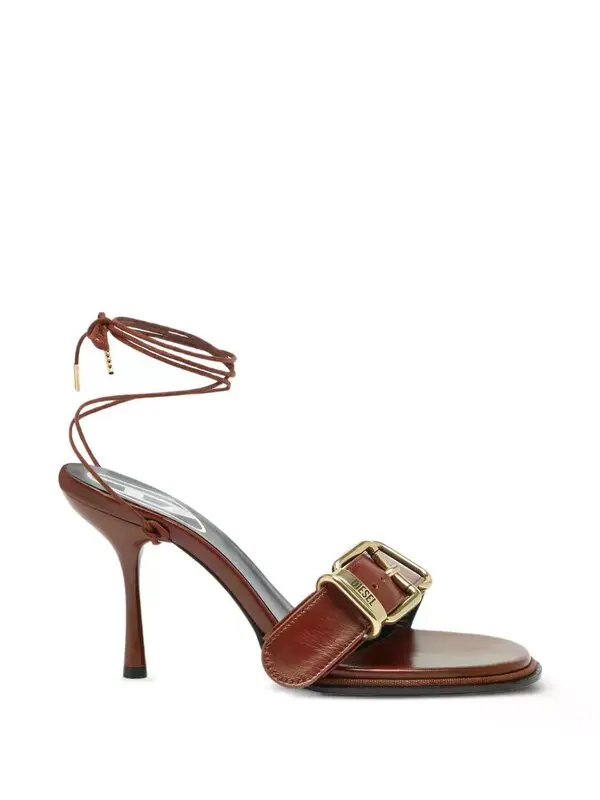 DIESEL® D-cocco Ankle-wrap Sandals In Leather - Brown