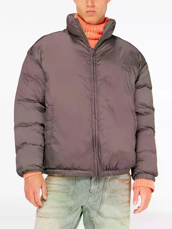 DIESEL® Reversible Puffer Jacket With Argyle Print