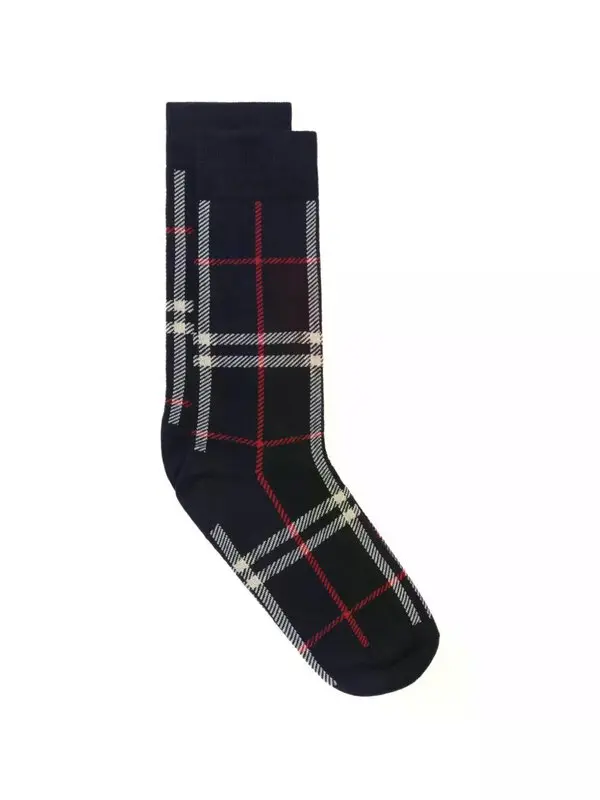 Burberry Check Cotton Nylon-blend Socks - Blue