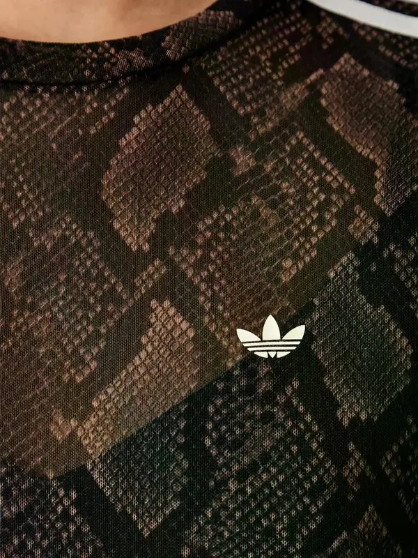 Adidas Snake-print Long-sleeve Maxi Dress