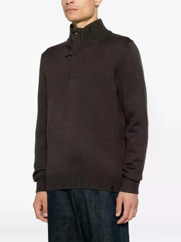 FAY Elbow-patch Hook-fastening Sweater