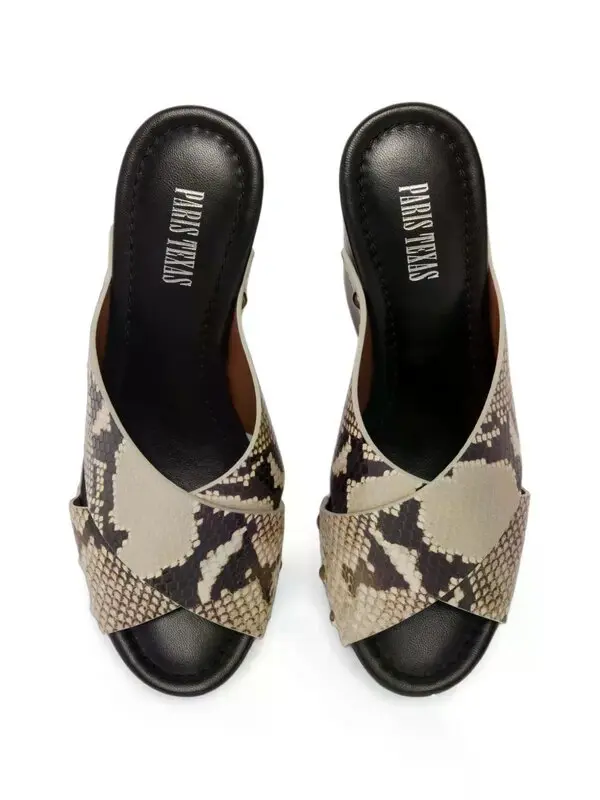 Paris Texas Marisol Snakeskin-effect Studded Sandals