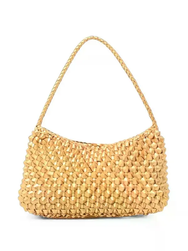 Dragon Diffusion Embossed Cactus-pattern Shoulder Bag - Gold