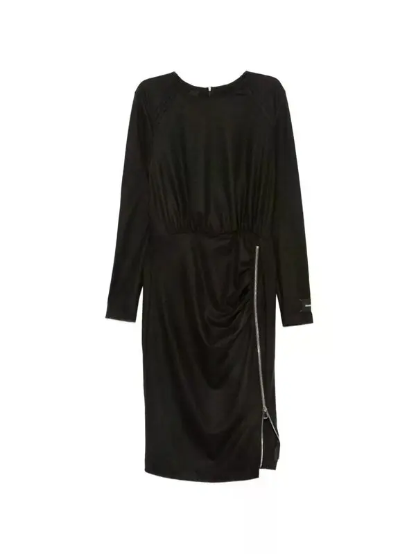 Pinko Anthurium Zip-detail Gathered-waist Midi Dress - Black
