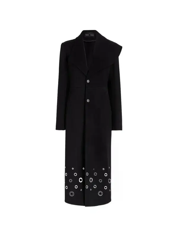 Proenza Schouler Alix Coat In Compact Melton Wool - Black