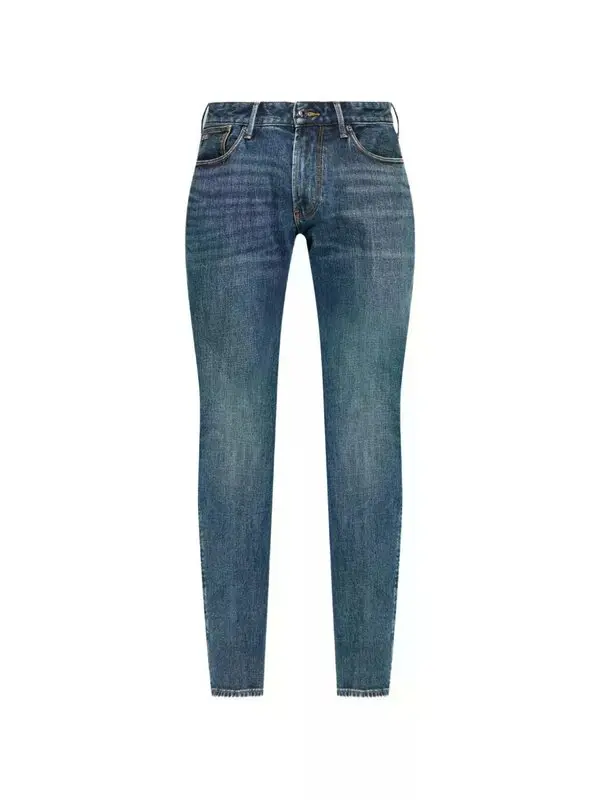 Emporio Armani Faded Slim-fit Jeans - Blue
