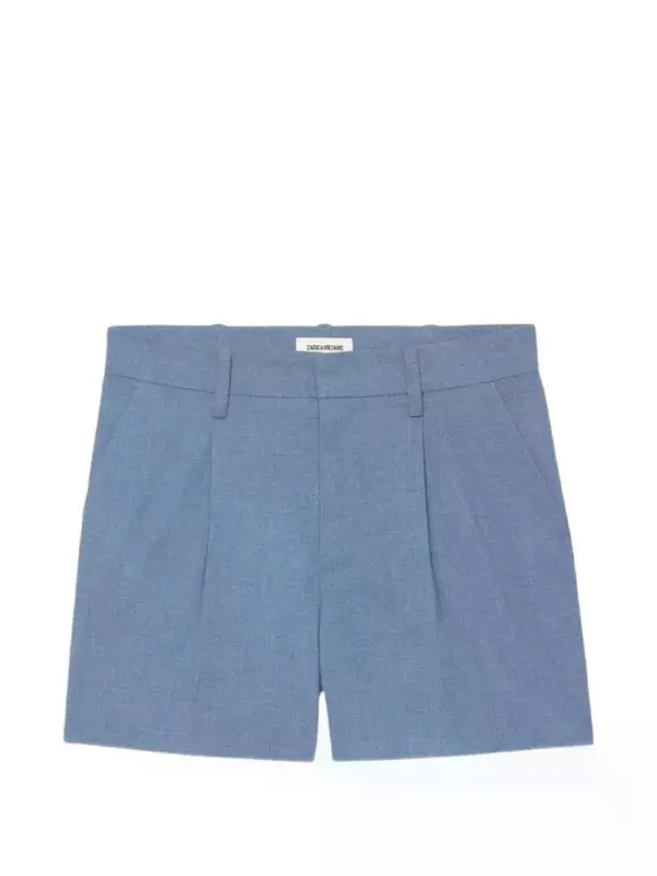 Zadig&Voltaire Puras Pleat-detail Shorts - Blue