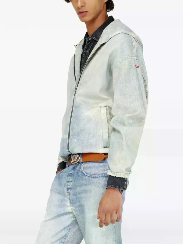 DIESEL® Hooded Joggjeans Jacket With Trompe L’oeil