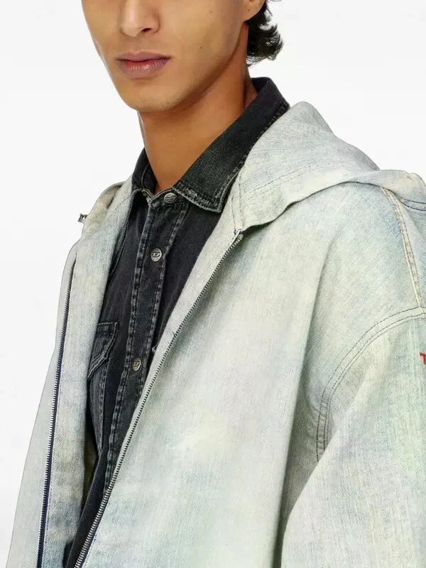 DIESEL® Hooded Joggjeans Jacket With Trompe L’oeil
