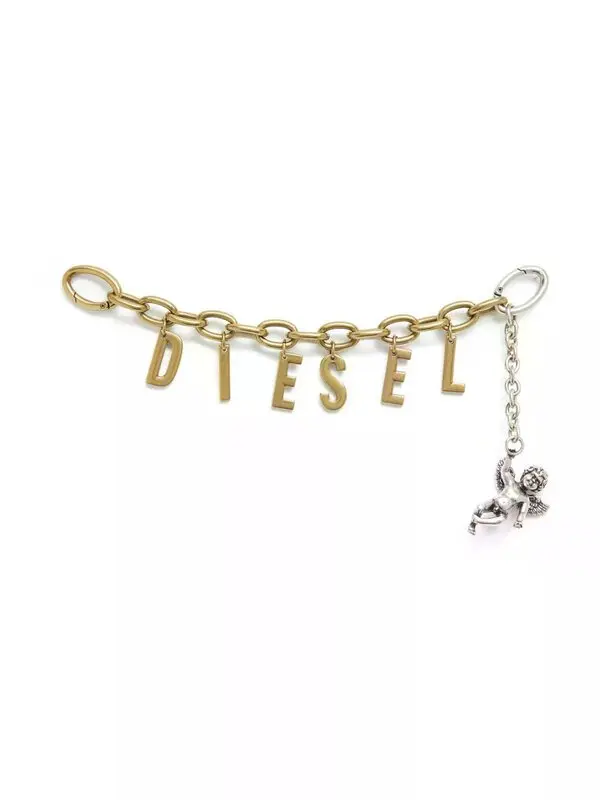 DIESEL® Metal Letter Charm With Cherub Pendant - Gold