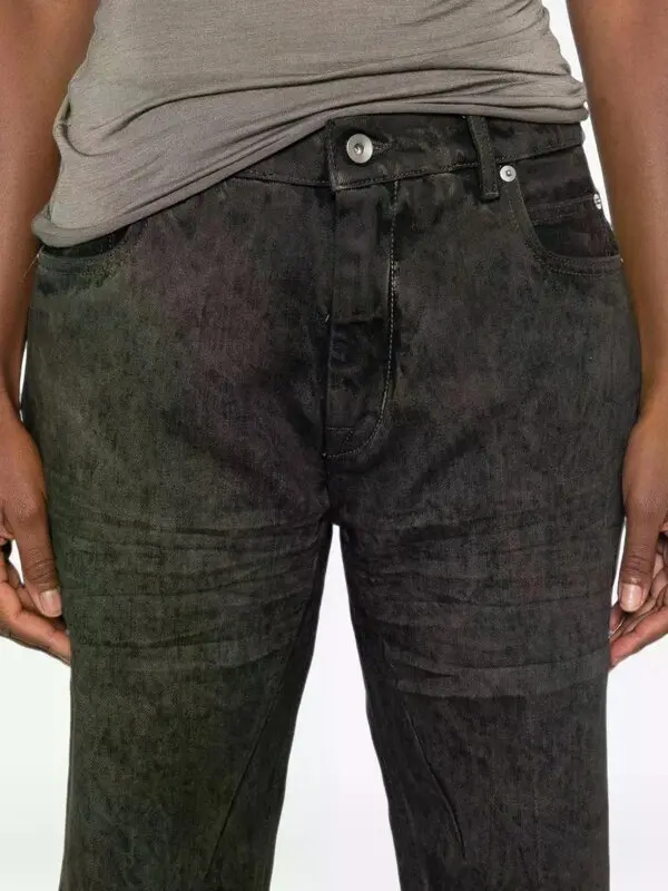 Rick Owens Bolan Cutoff Frayed Denim Shorts - Grey