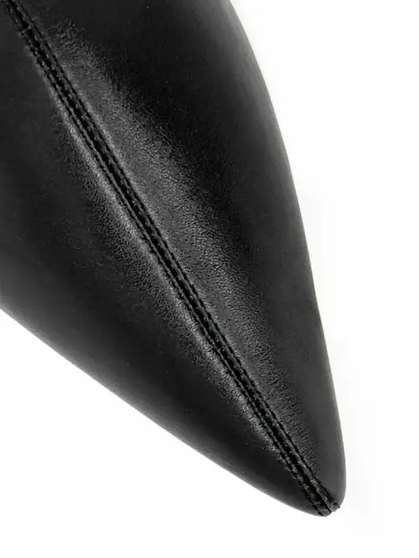 Studio Amelia Pointed-toe Ankle Boots With Kitten Heel - Black