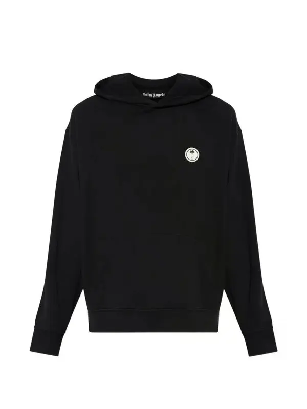 Palm Angels Logo-patch Hoodie - Black