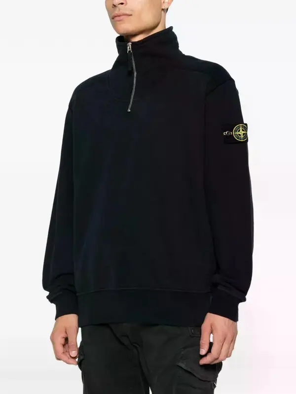 Stone Island Felpa Quarter-zip Logo-patch Sweater