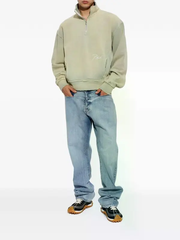 Rhude Classique Embroidered-logo Quarter-zip Sweatshirt