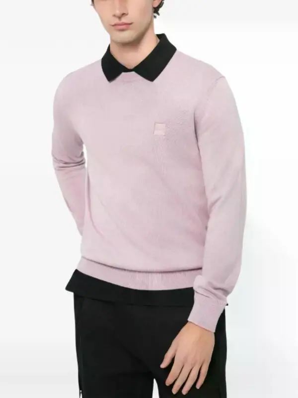 BOSS Logo-patch Crew-neck Sweater