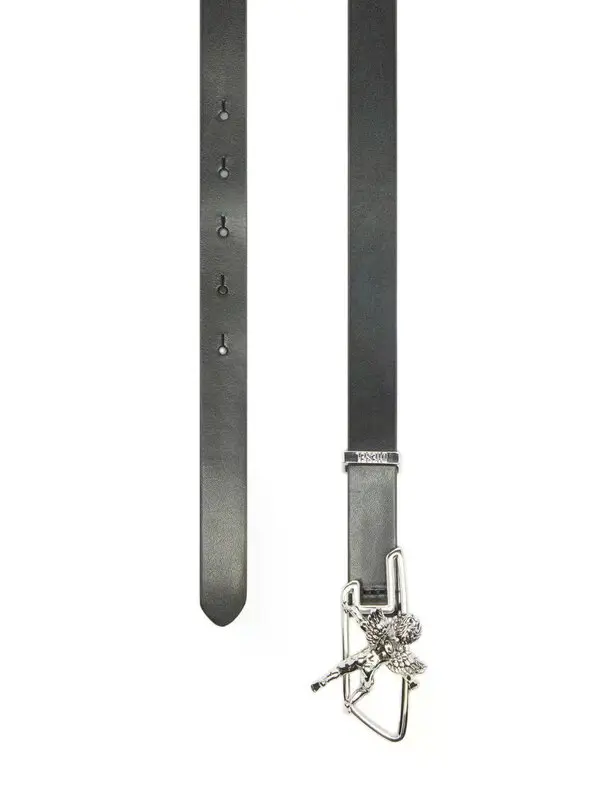 DIESEL® 2cm Leather Belt With Cherub D-outline Buckle