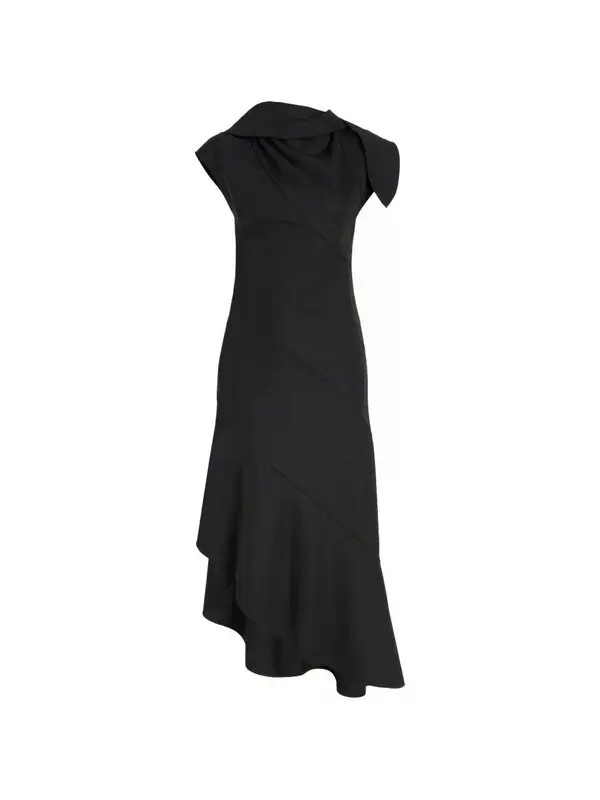 Proenza Schouler Elodine Dress In Tropical Wool - Black