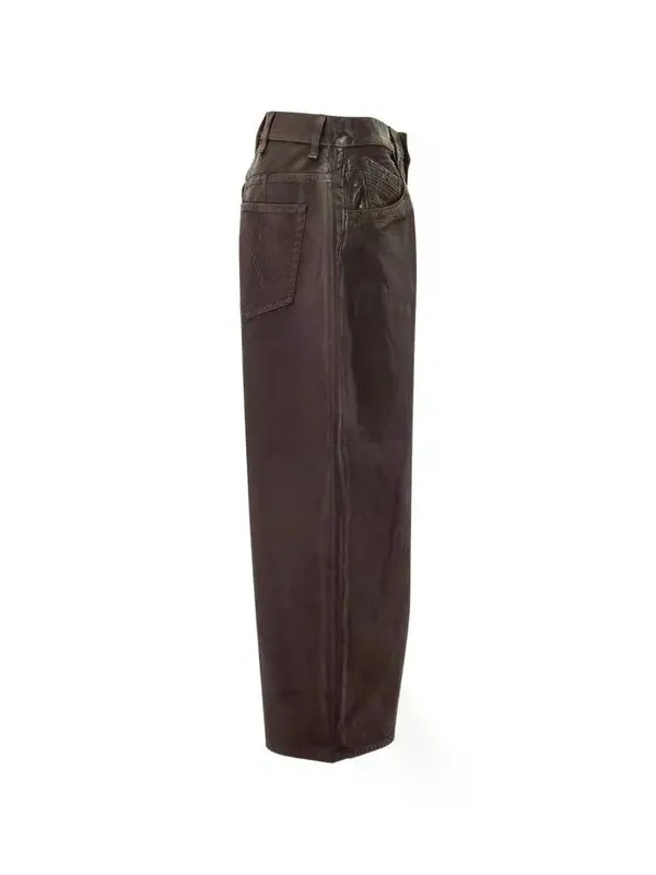 Attico Plum Glossy-finish Wide-leg Jeans