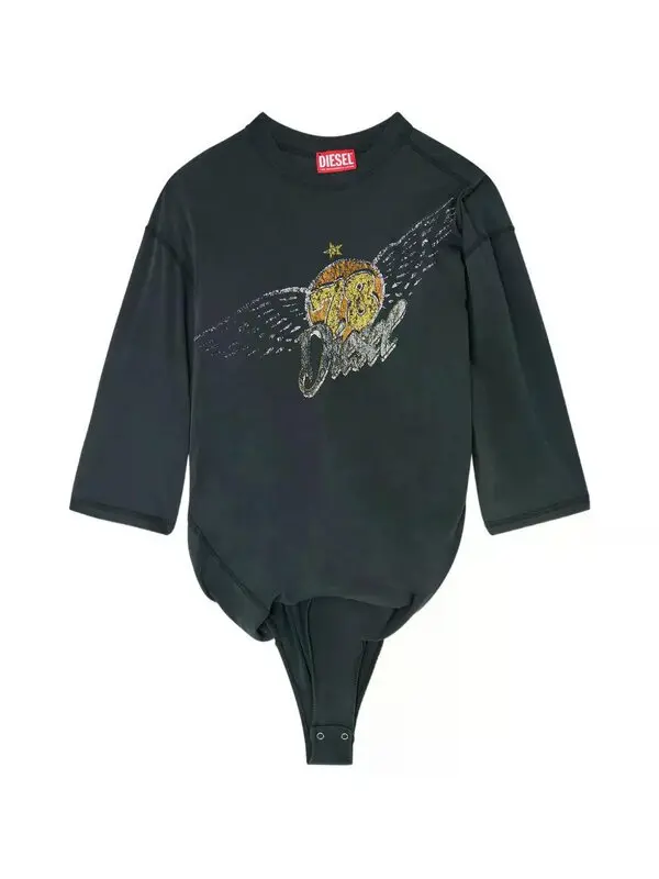 DIESEL® T-shirt Bodysuit With Concert Graphics - Black