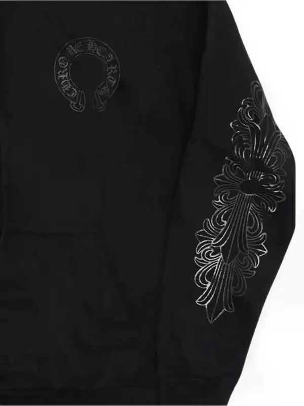 Chrome Hearts Horseshoe Floral-print Hoodie - Black