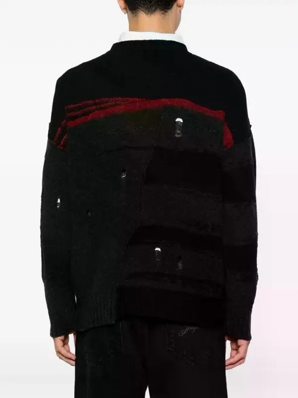 Isabel Benenato Distressed Panelled Sweater