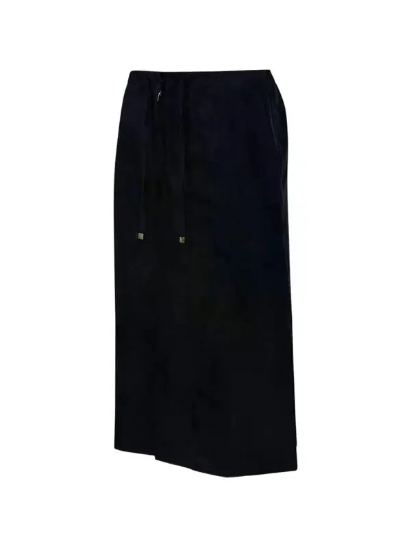 Max Mara Gazza Drawstring Suede Midi Skirt - Blue