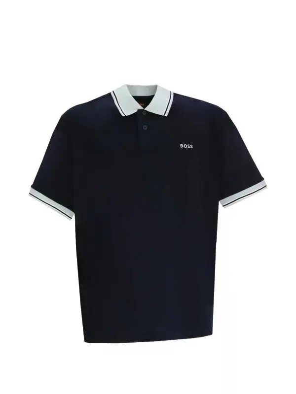 BOSS Cotton-jersey Polo Shirt With Stripe Trims