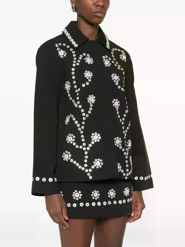 Stine Goya Eyelet-embellished Floral-motif Jacket