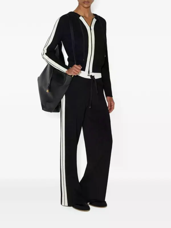Elisabetta Franchi Knit Trousers With Logo - Black